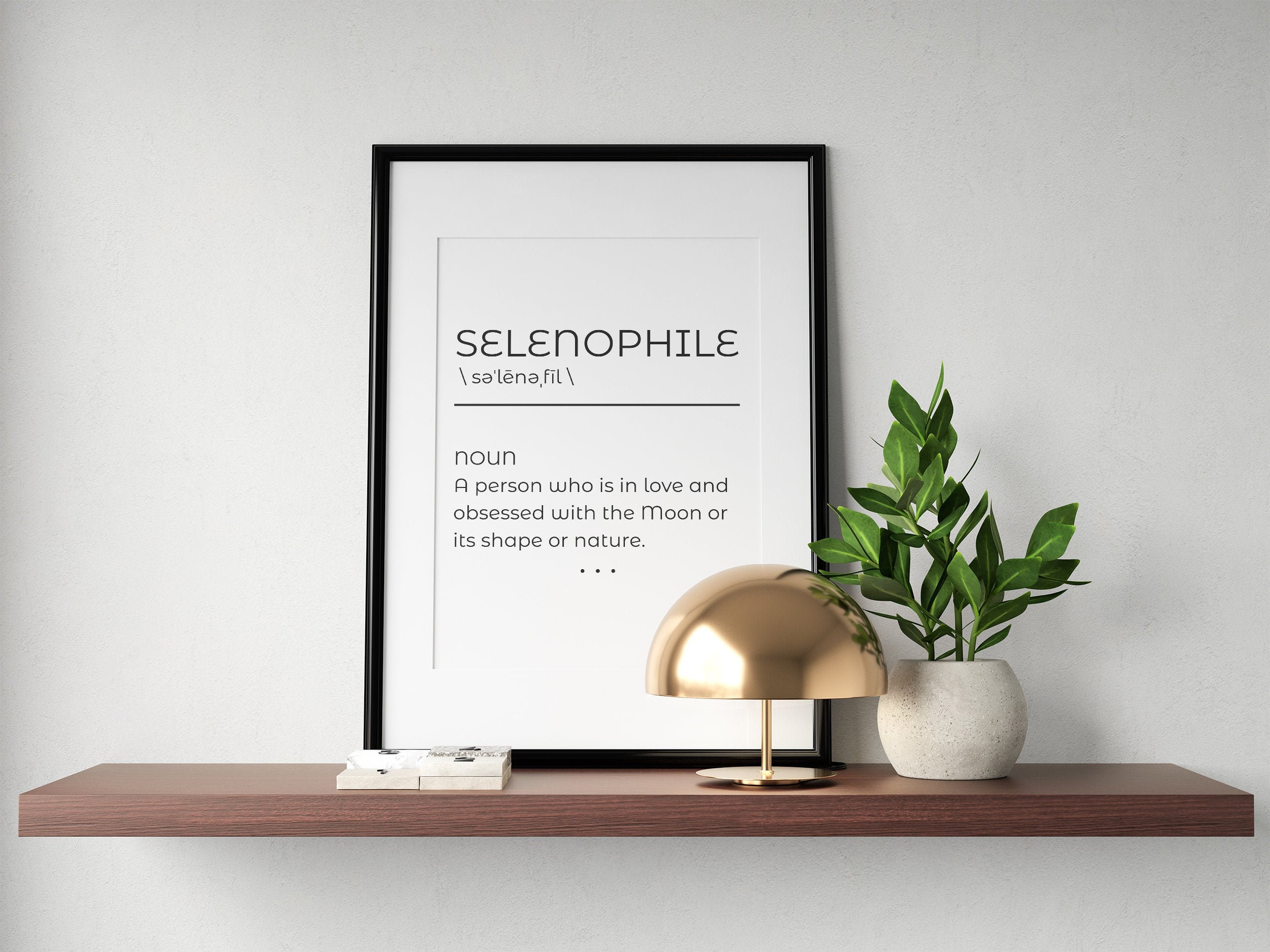 Selenophile Definition Digital Print, Selenophilia Dictionary Printable ...