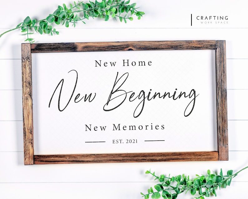 New Home New Beginning New Memories Sign SVG Personalized - Etsy
