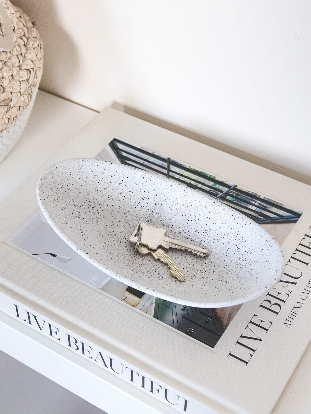 Oval Decorative Bowl | Entryway Key Bowl | Long Key Tray | Oblong ...