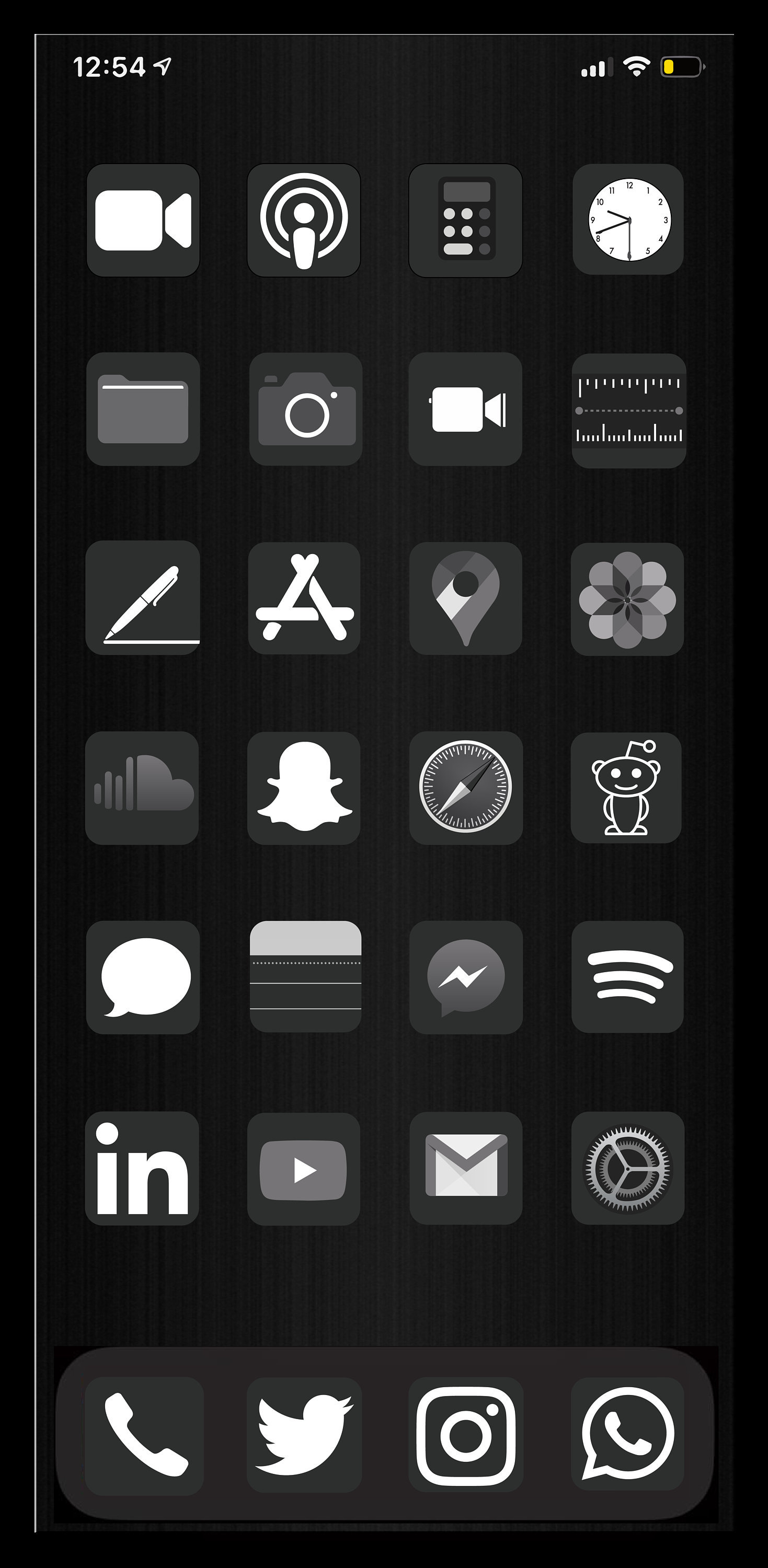 Minimalist Black Ios Icon Set - Etsy