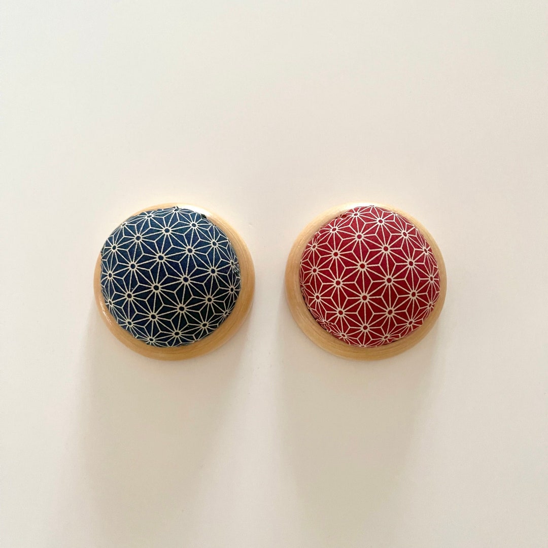Handmade Pin Cushion, Cotton Fabric With Red/blue Japanese Traditional ...