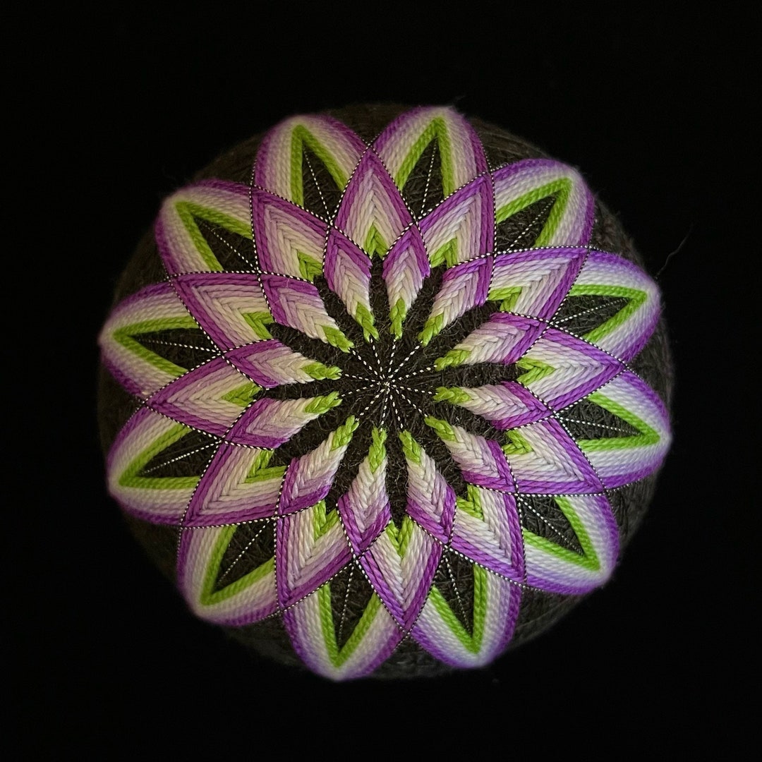 Handmade Temari Ball With Traditional Japanese Kiku Pattern ...