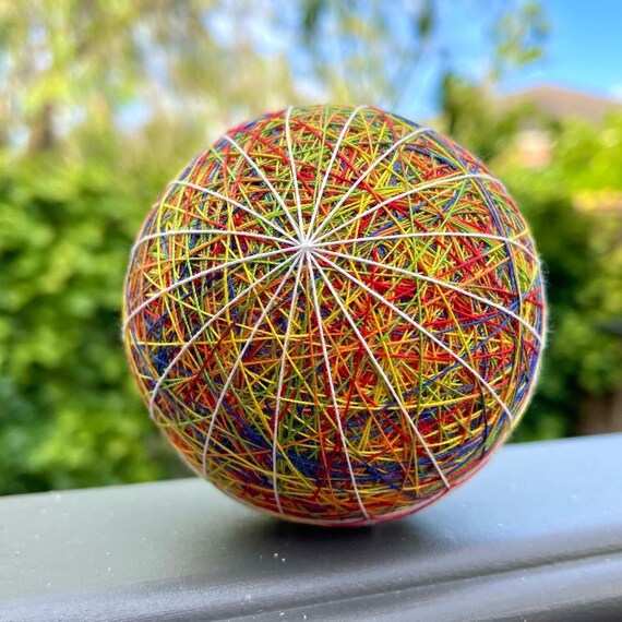 Rainbow Temari Core Ball Ready for Embroidery Simple or | Etsy Australia