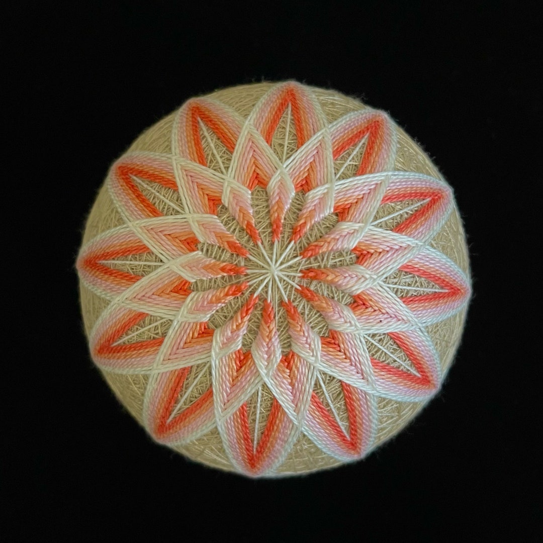 Handmade Temari Ball With Traditional Japanese Kiku Pattern ...