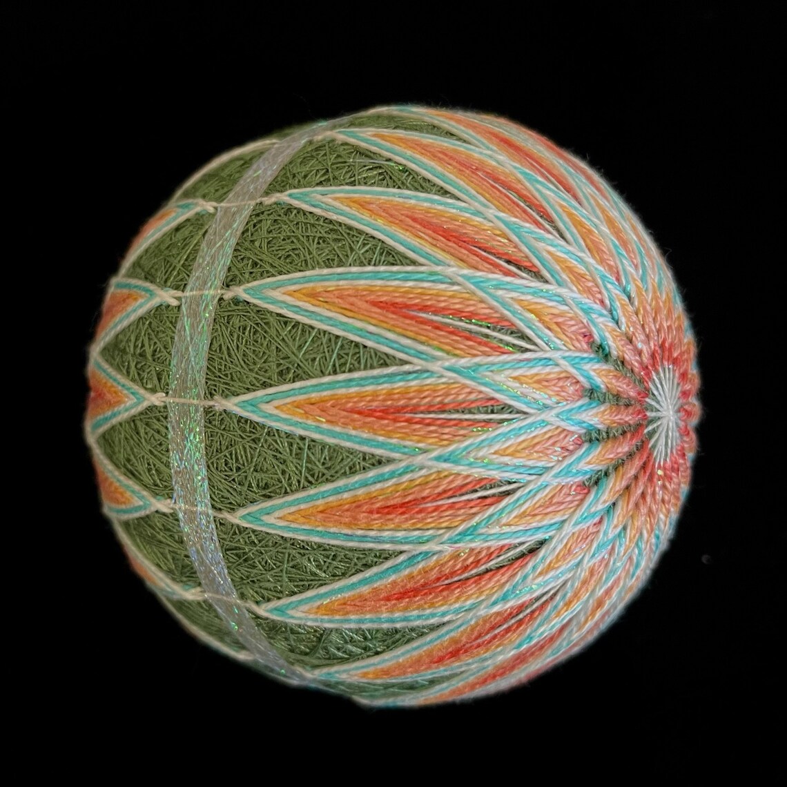Handmade Temari Ball "butterfly and Flower", Traditional Japanese Kiku ...