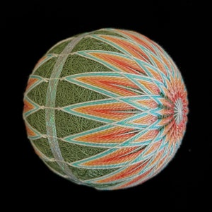 Handmade Temari Ball "butterfly and Flower", Traditional Japanese Kiku ...