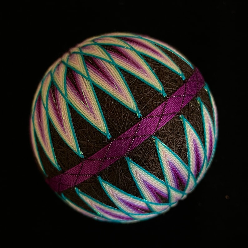 Handmade Temari Ball "butterfly and Flower", Traditional Japanese Kiku ...
