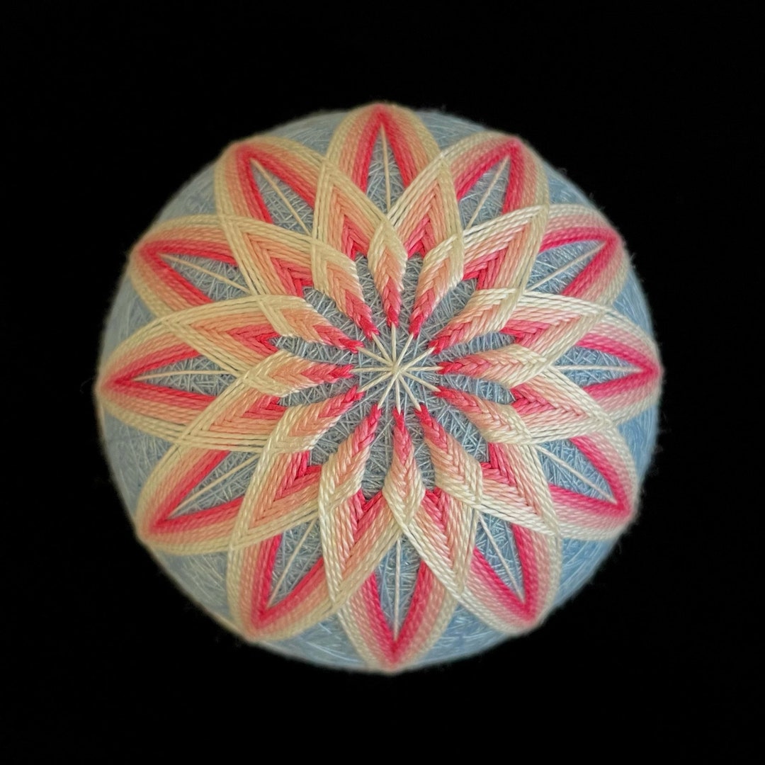 Handmade Temari Ball With Traditional Japanese Kiku Pattern ...