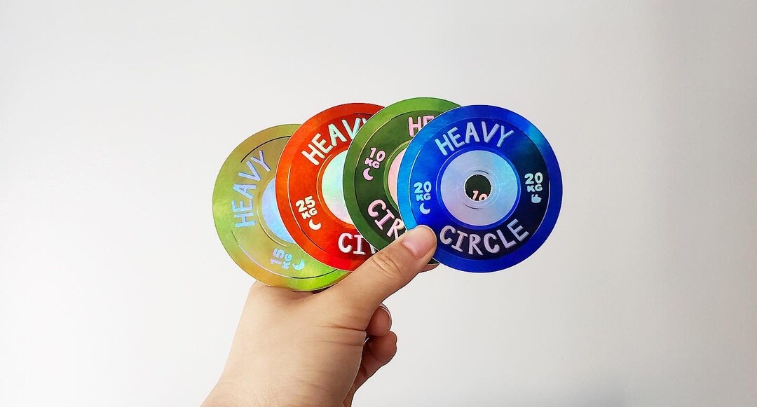 Weightlifting Kilo Plates Vinyl Stickers (holographic) | Olympic ...