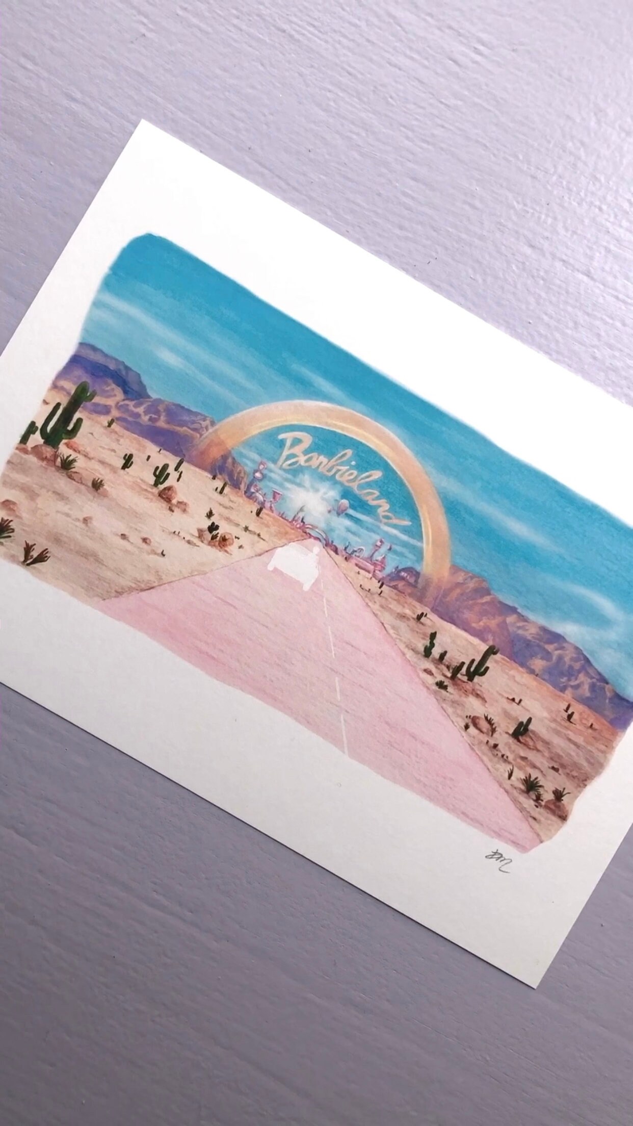 Barbieland Art Print, Barbie Movie Art, Film Production Design, Desert ...