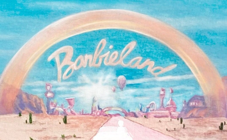 Barbieland Art Print, Barbie Movie Art, Film Production Design, Desert ...