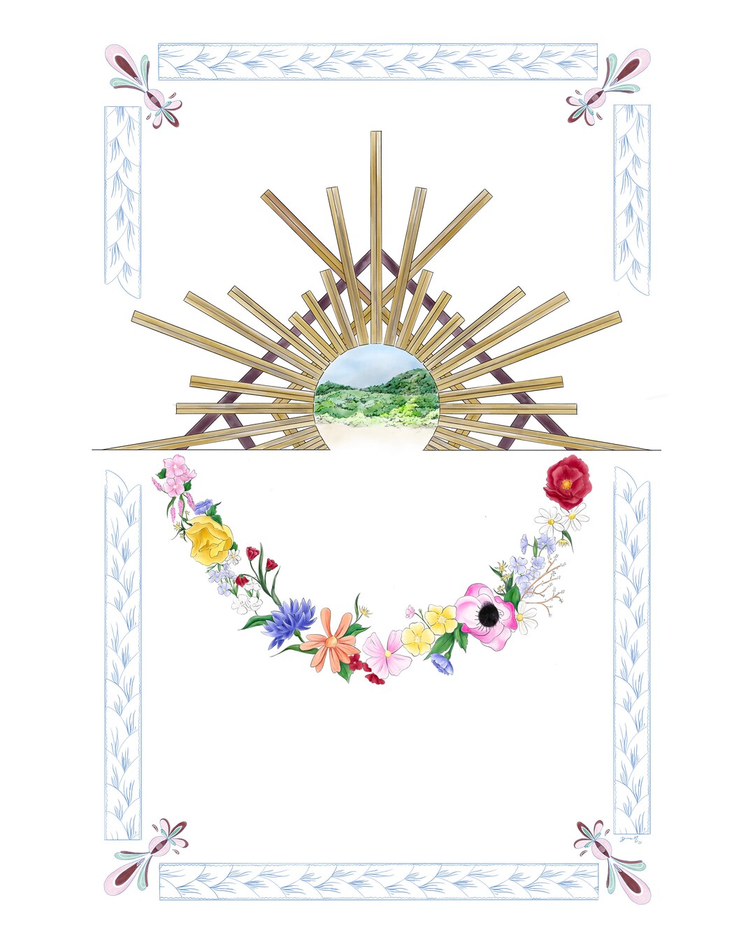 Midsommar Print Production Design Series Drawing Illustration Original ...