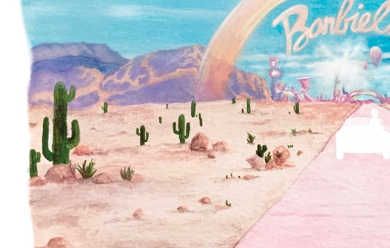 Barbieland Art Print, Barbie Movie Art, Film Production Design, Desert ...