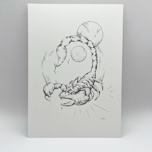 Scorpio Zodiac Drawing Astrology Art Decor | Wall Art Zodiac Sign Gifts ...