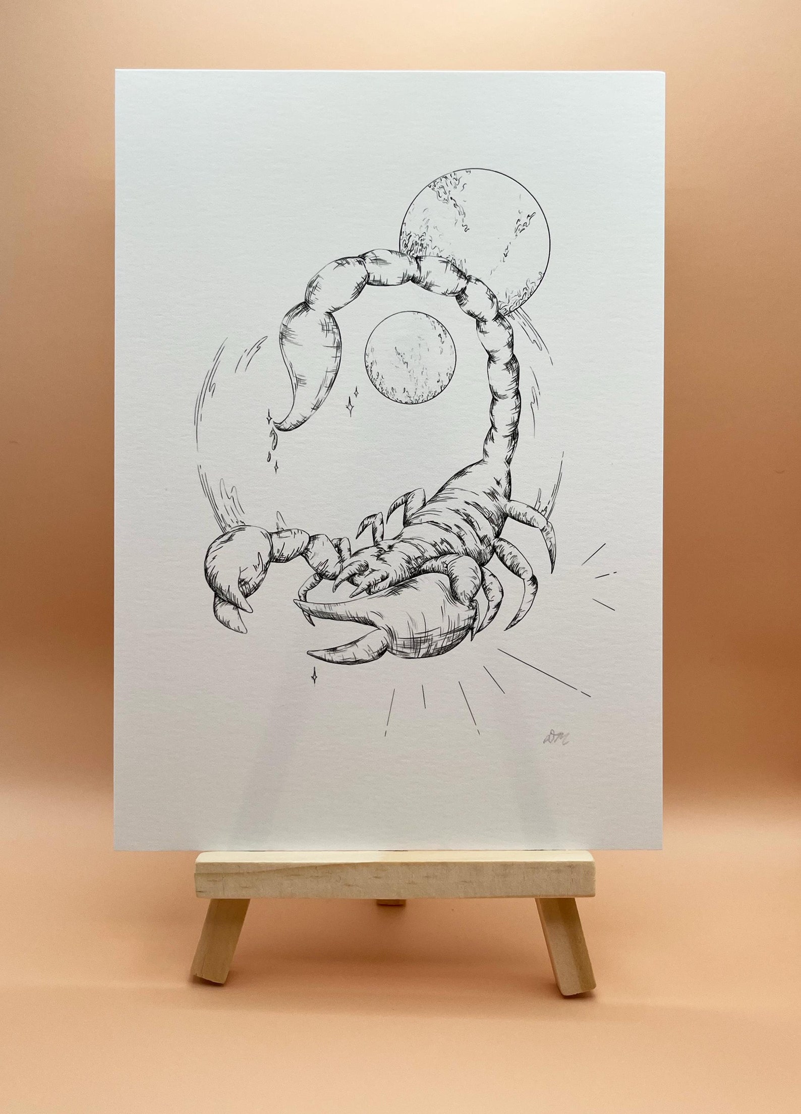 Scorpio Zodiac Drawing Astrology Art Decor | Wall Art Zodiac Sign Gifts ...