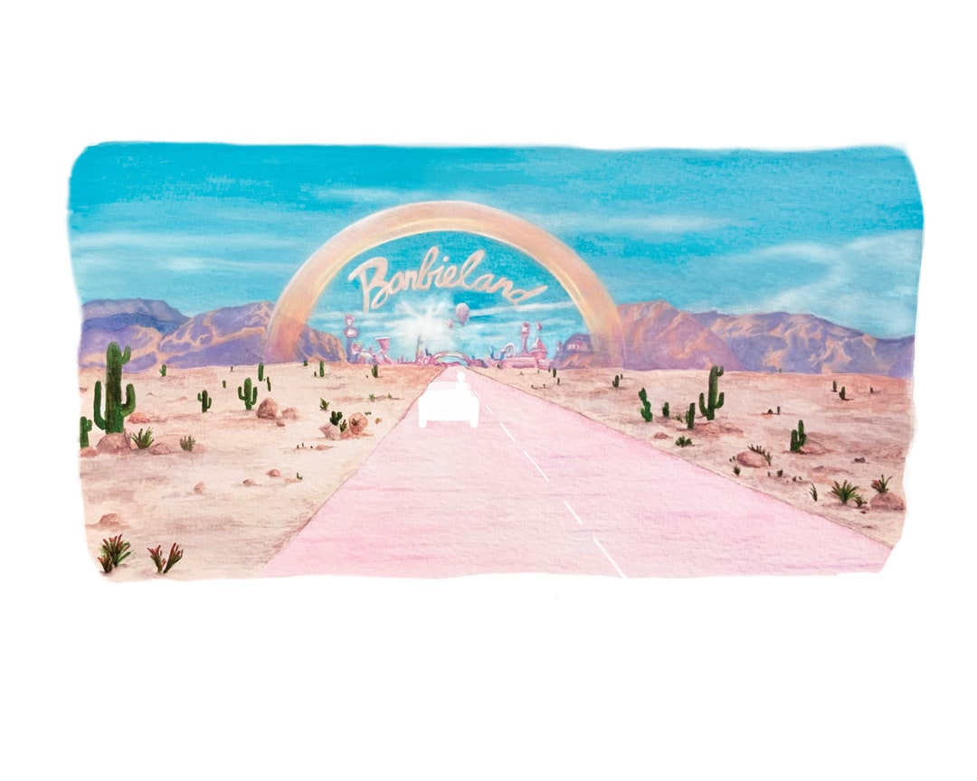 Barbieland Art Print, Barbie Movie Art, Film Production Design, Desert ...