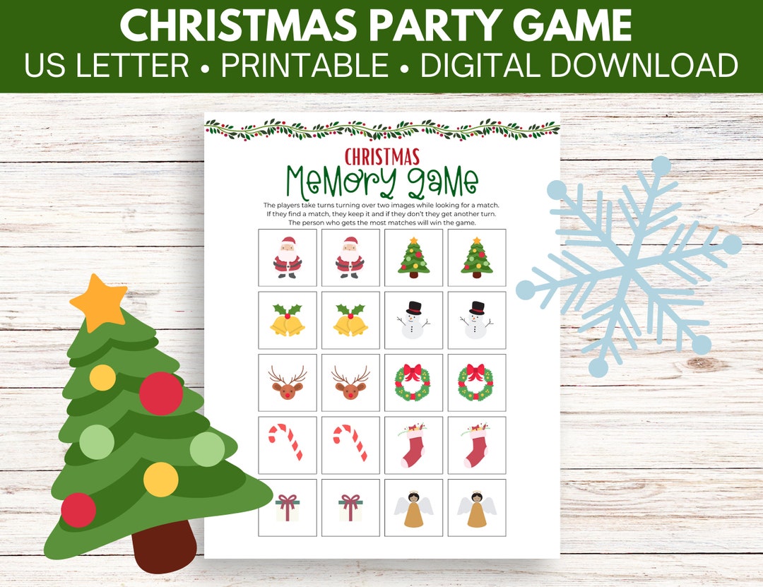 Christmas Memory Game | Christmas Party Game Printable | Digital ...