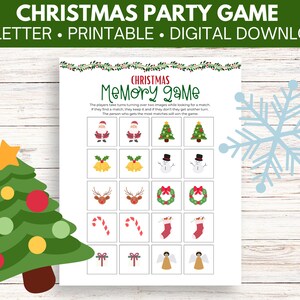 Christmas Memory Game | Christmas Party Game Printable | Digital ...