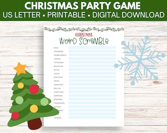 INSTANT DOWNLOAD Printable Christmas Word Scramble Game / Party Games ...
