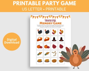 Thanksgiving Charades Game | Thanksgiving Party Game | Thanksgiving ...