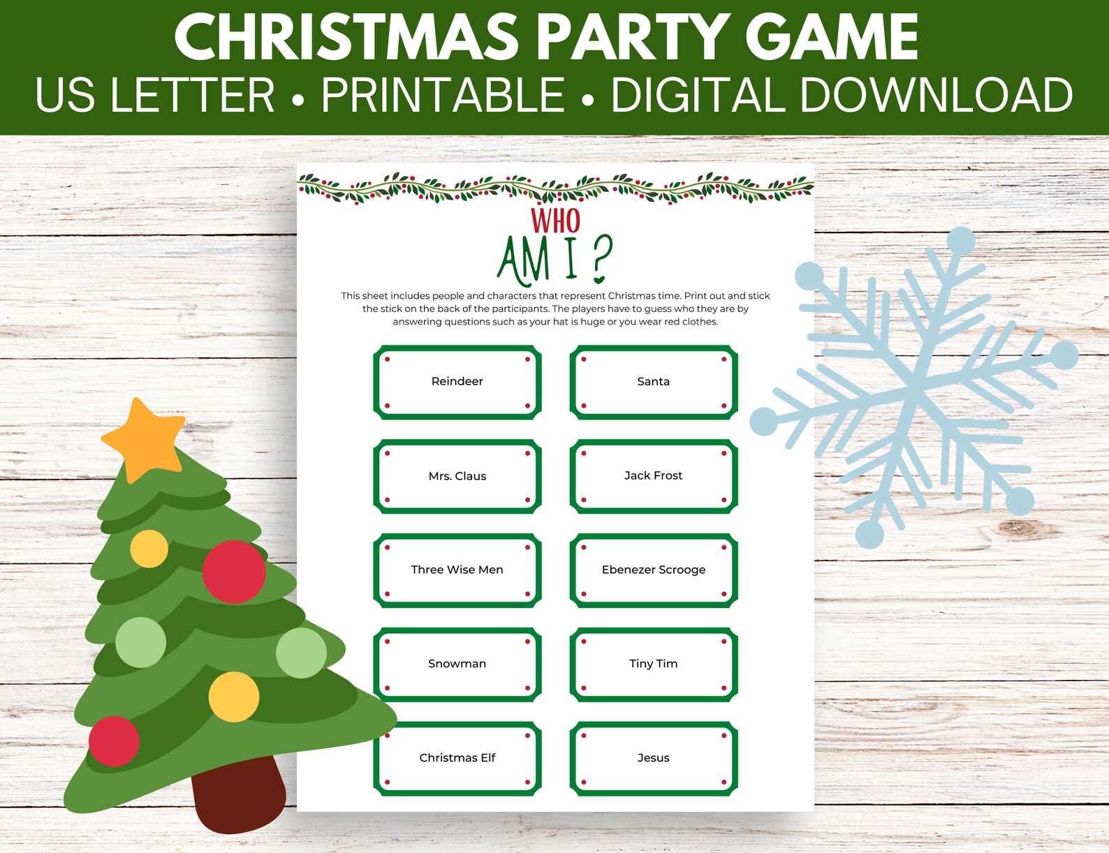 Christmas Who Am I? | Christmas Party Game Printable | Digital Download ...