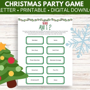 Christmas Who Am I? | Christmas Party Game Printable | Digital Download ...