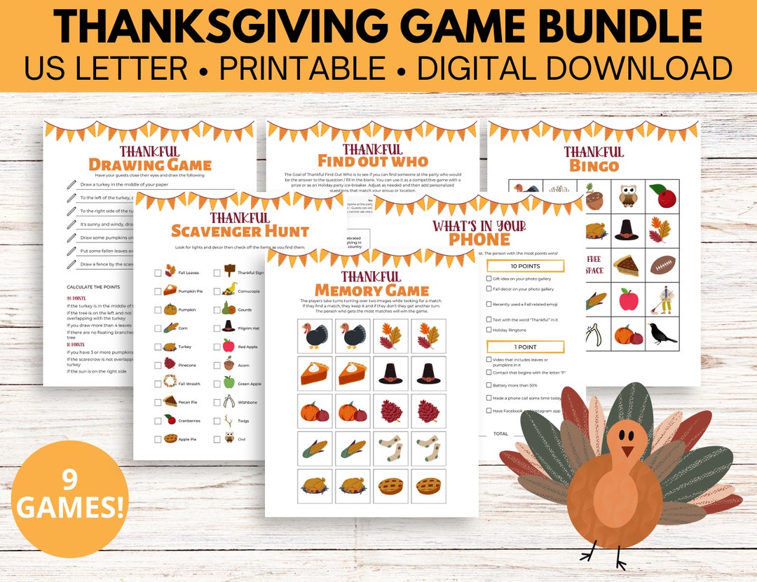 Thanksgiving Game BUNDLE | Thanksgiving Party Games | Thanksgiving ...