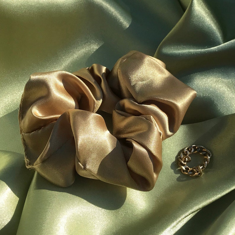 Champagne Gold Silk Satin Scrunchie - Etsy