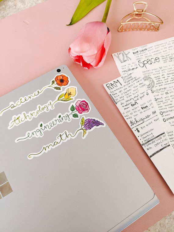 STEM Flower Stickers - Etsy