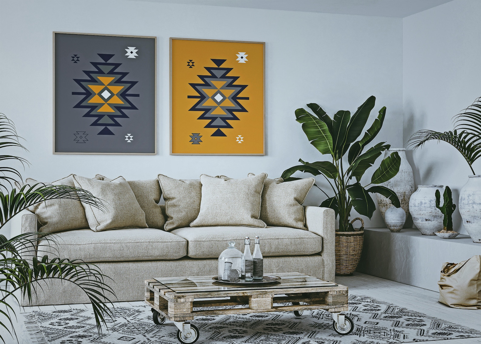 Set of Two Ethnic Downloadable Prints, Geometric Print, Tribal Art ...