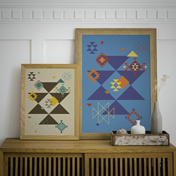 Set of Two Ethnic Downloadable Prints Geometric Print Tribal | Etsy