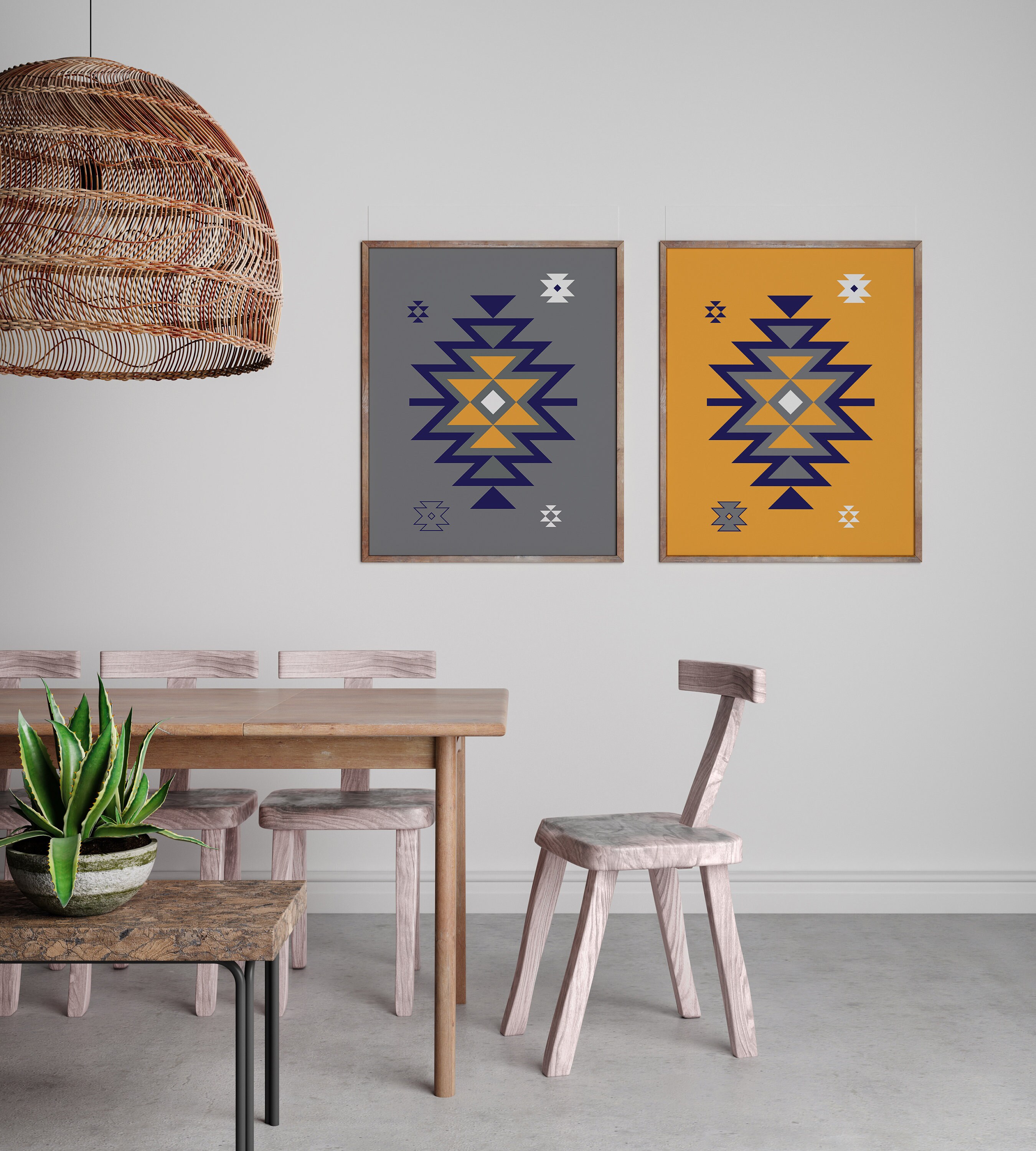 Set of Two Ethnic Downloadable Prints, Geometric Print, Tribal Art ...