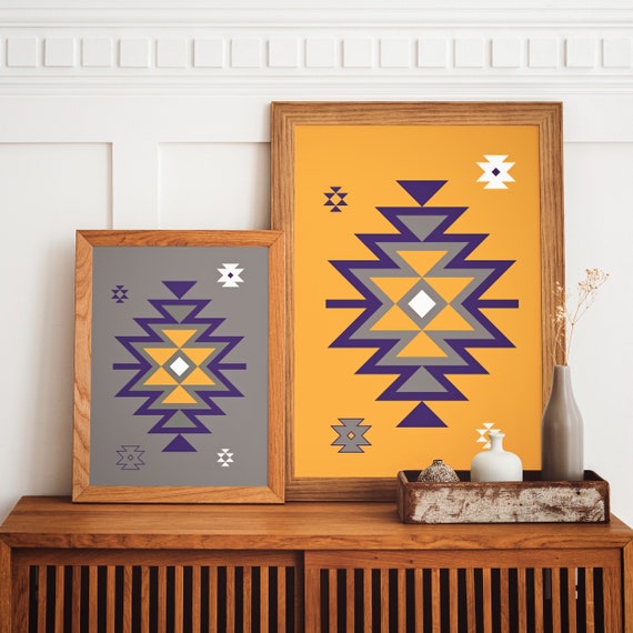 Set of Two Ethnic Downloadable Prints Geometric Print Tribal | Etsy