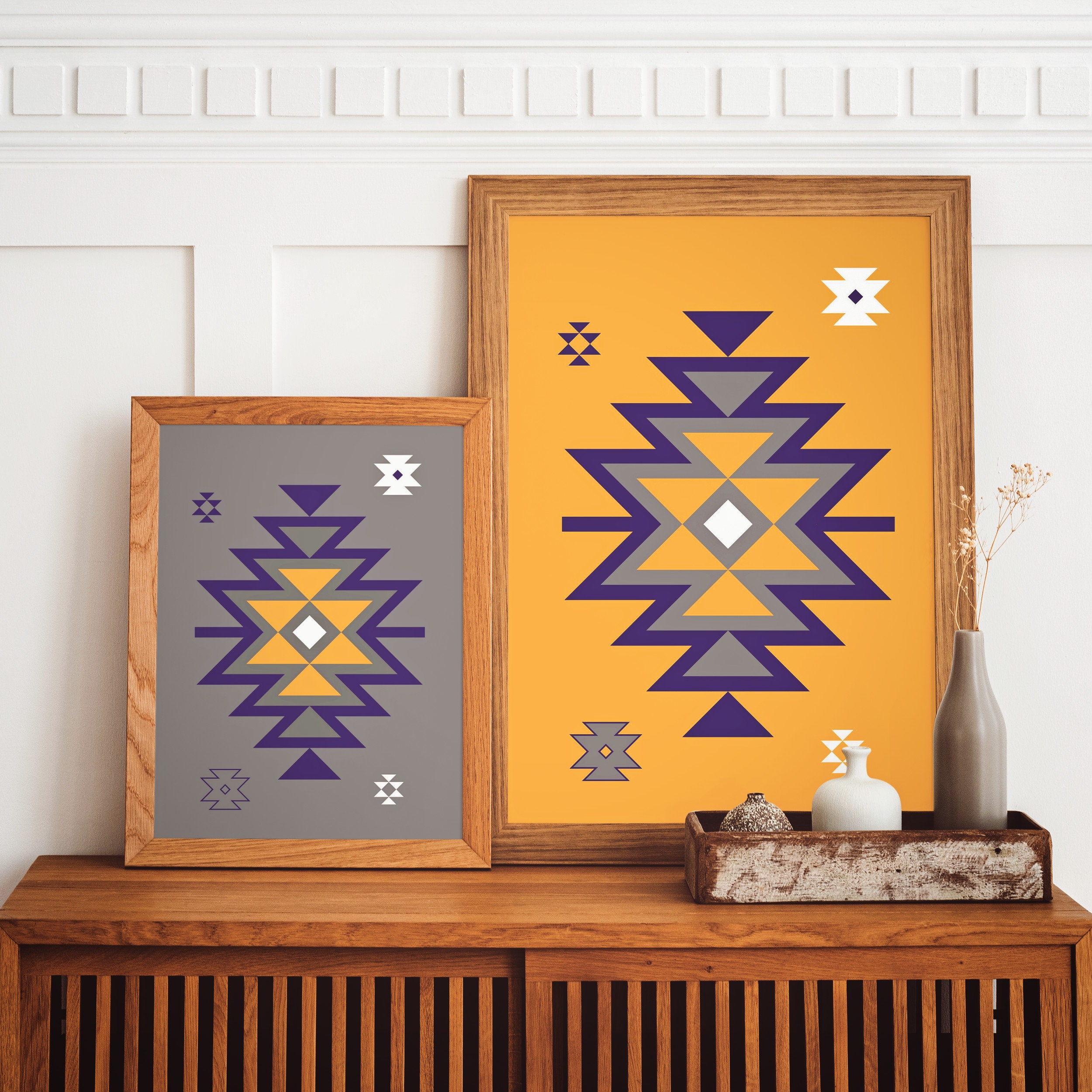 Set of Two Ethnic Downloadable Prints, Geometric Print, Tribal Art ...