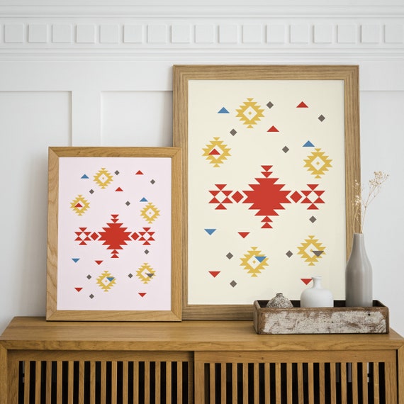 Set of Two Ethnic Downloadable Prints Geometric Print Tribal - Etsy