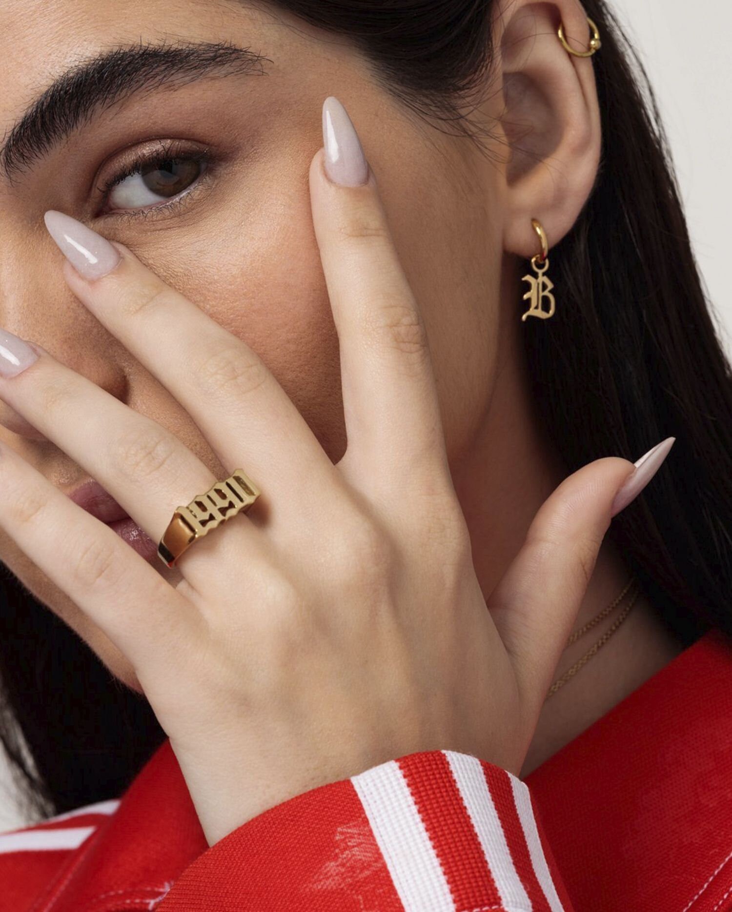 Year Ring Gold Birth Year Ring Old English Ring Custom | Etsy