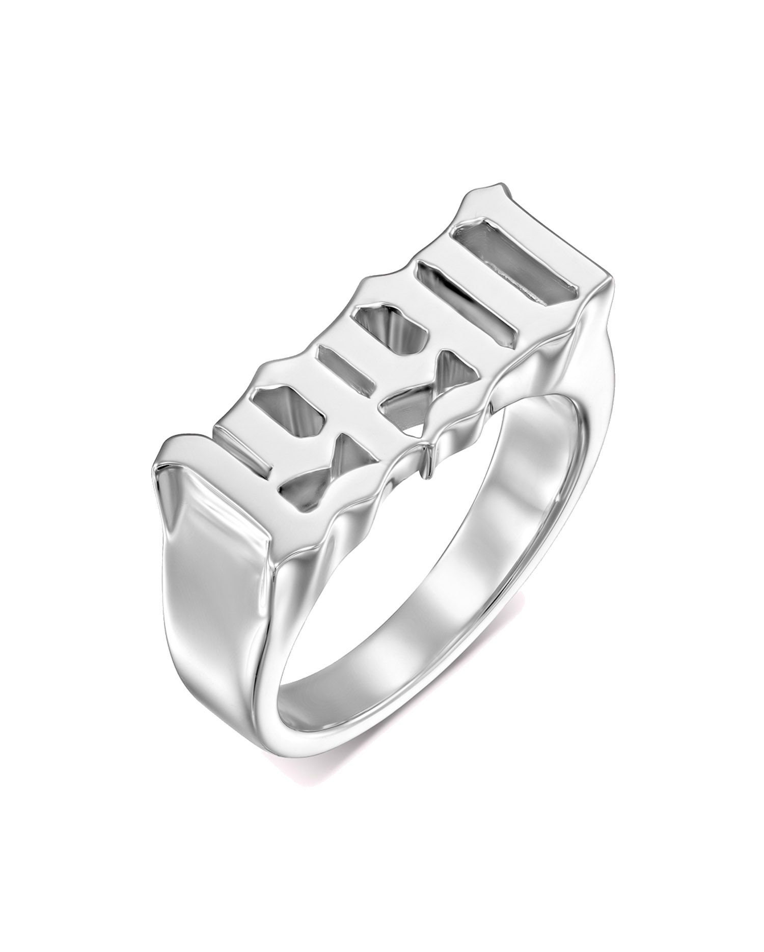 Year Ring Gold Birth Year Ring Old English Ring Custom | Etsy