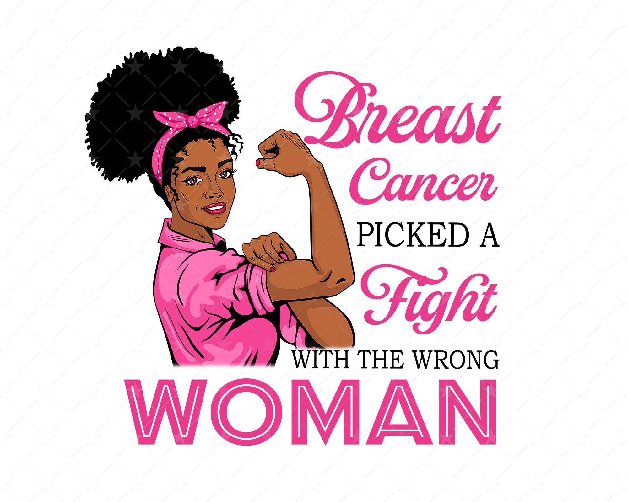 Black Women Breast Cancer Awareness png Pink Ribbon Pick The | Etsy