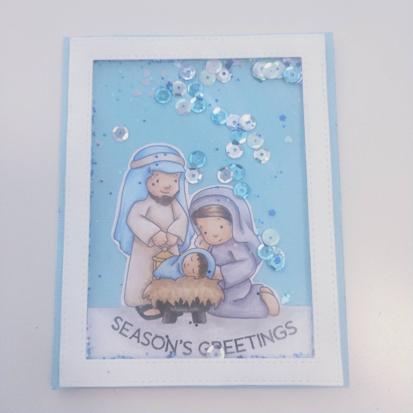 Handmade Nativity Scene Christmas Shaker Card - Etsy