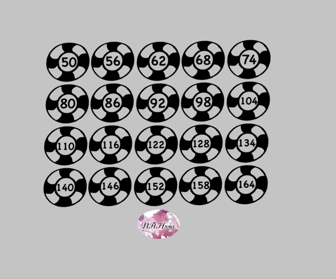 10 Size Labels for Ironing Life Ring Single Sizes - Etsy