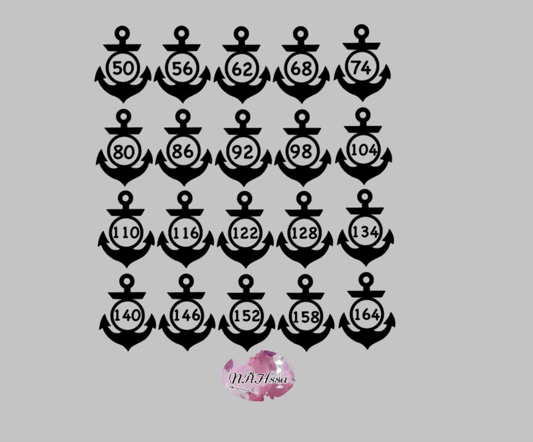 10 Iron-on Size Labels Anchor Individual Sizes - Etsy