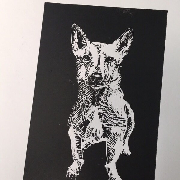 Dog Lino Print - Etsy UK