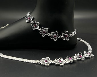 925 Sterling Silver Bride Anklet / Silver Bride Payal / Silver Anklet ...