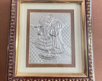 Pure Silver Radha Krishna Photo Frame / Silver Radha Krishna | Etsy