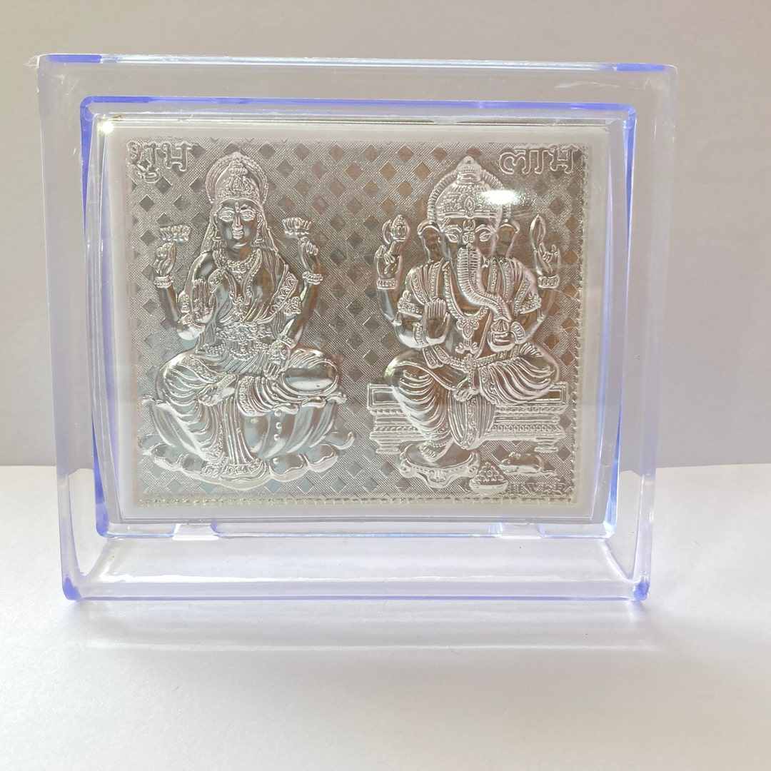 Pure Silver Laxmi Ganesh Ji Photo Frame / Silver Ganesh Laxmi Frame ...