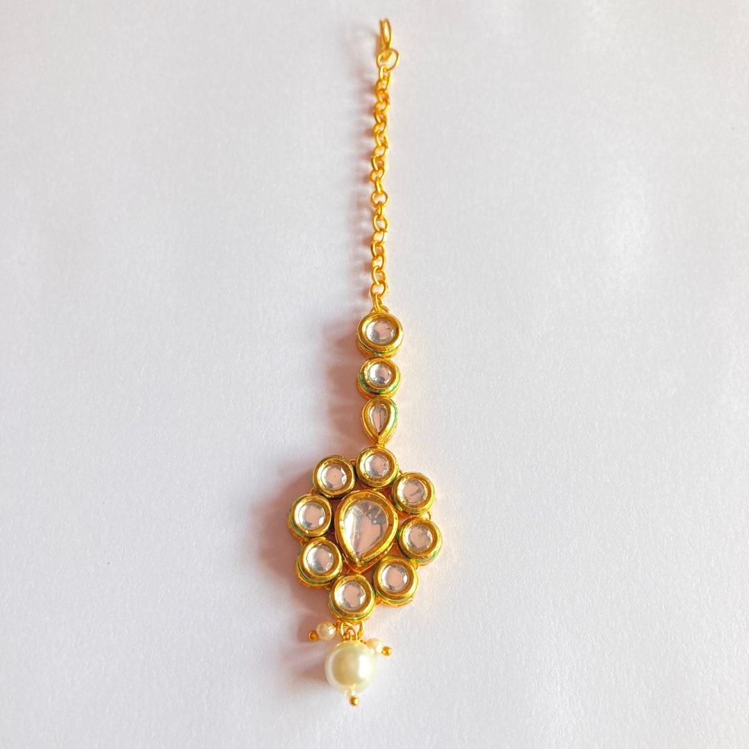 Kundan Mang Tikka /classic Design Mang Tikka /indian Traditional ...