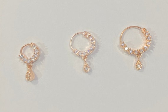 Diamant Nasenring Rose Gold Nath Indischer Nasenring Indischer Schmuck Piercing erforderlich Bollywood Braut Nath Etsy