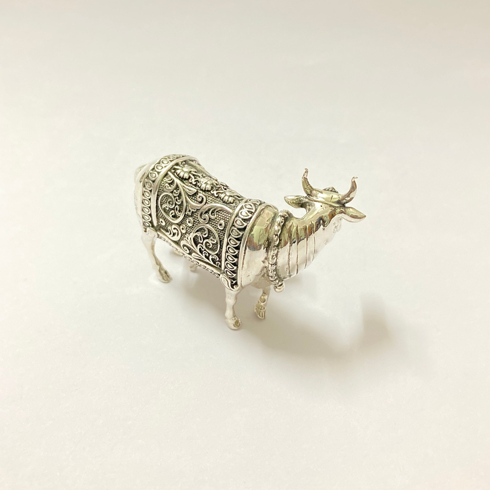 925 Sterling Silver Cow With Calf Idol / Kamdhenu Cow and Calf - Etsy