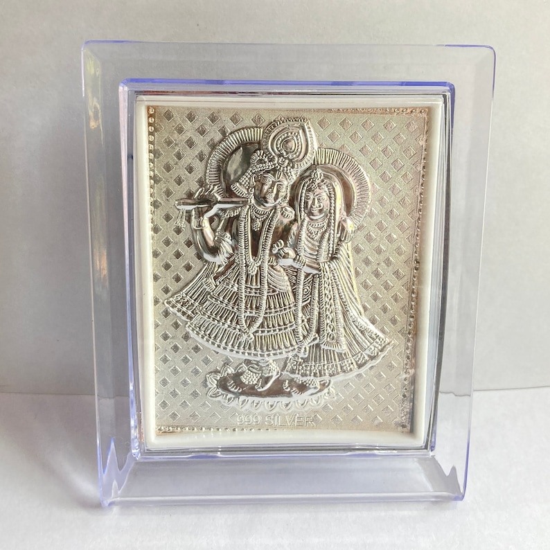 Pure Silver Radha Krishna Photo Frame / Silver Radha Krishna | Etsy