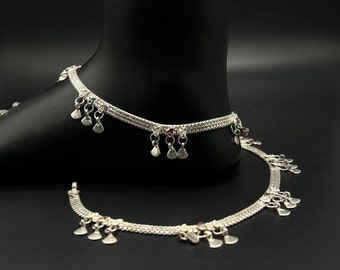 925 Sterling Silver Bride Anklet / Silver Bride Payal / Silver Anklet ...